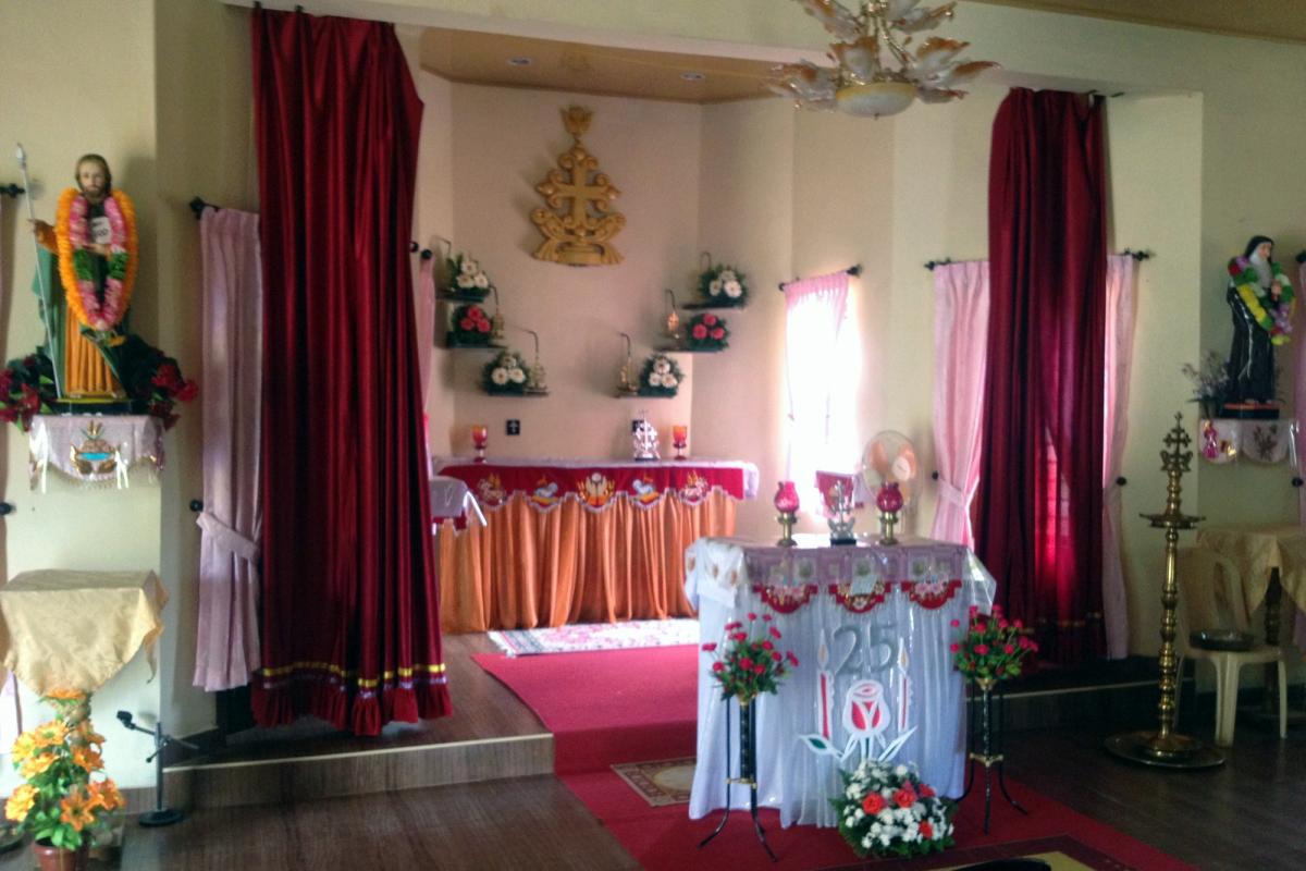 Syro-Malabar churches adorned with feast flags and oil lamps ...